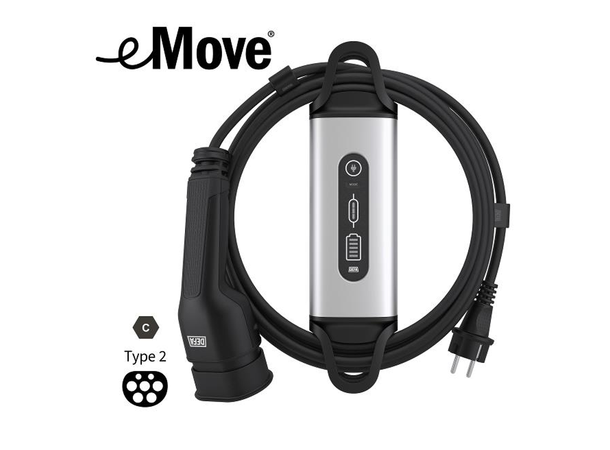 DEFA eMOVE EV bærbar nødlader 230V -> Type 2. Nødlader ...