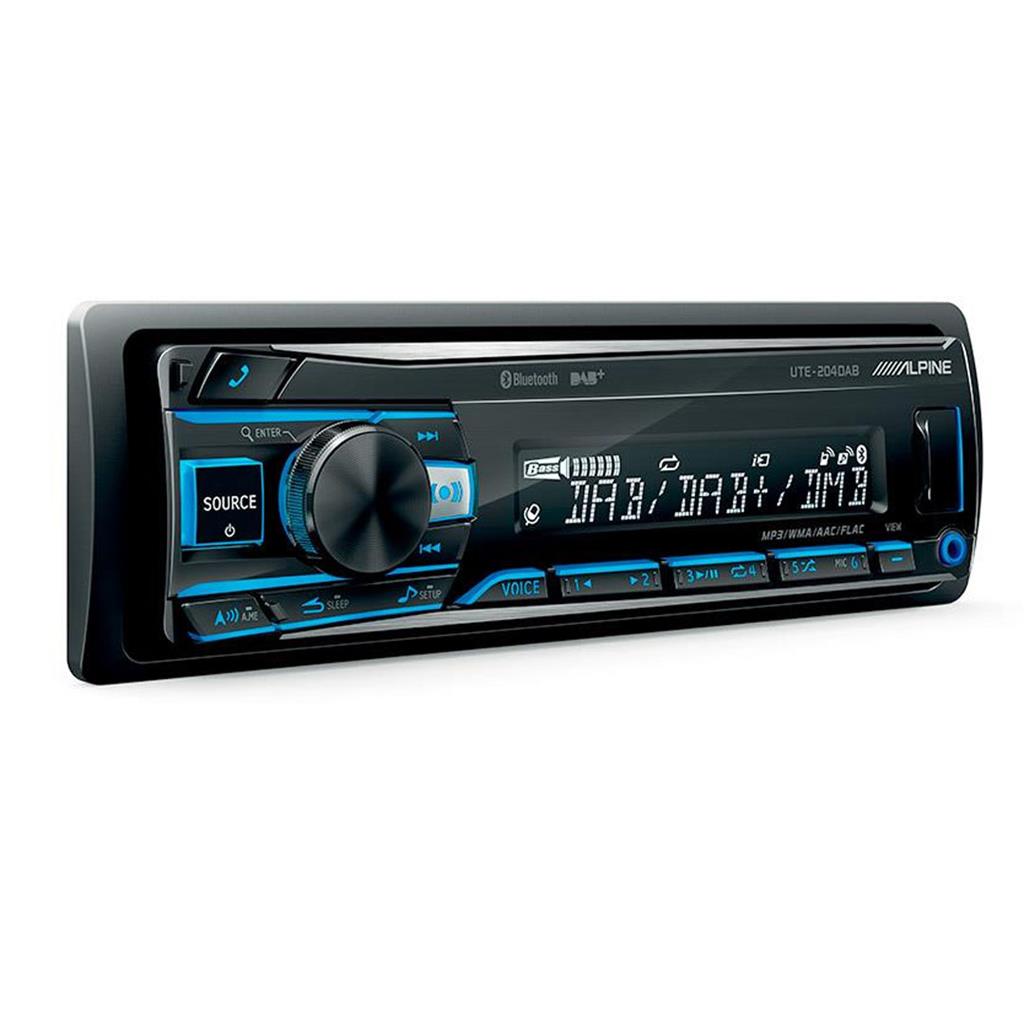 Alpine UTE-204DAB DAB+/FM, 3 linje ut, BT, USB, AUX ...