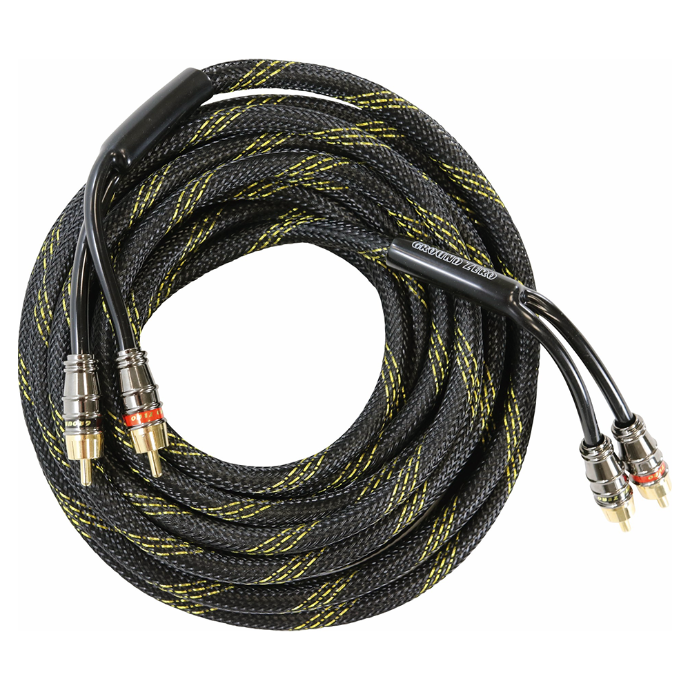 Ground Zero RCA signalkabel 1m 1 Meter, Trippelskjermet, twisted - Bilradiospesialisten AS